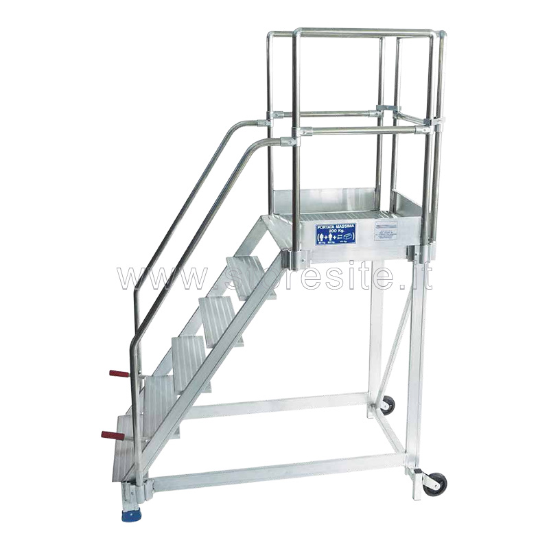 Scale in alluminio a castello 7 gradini x 600